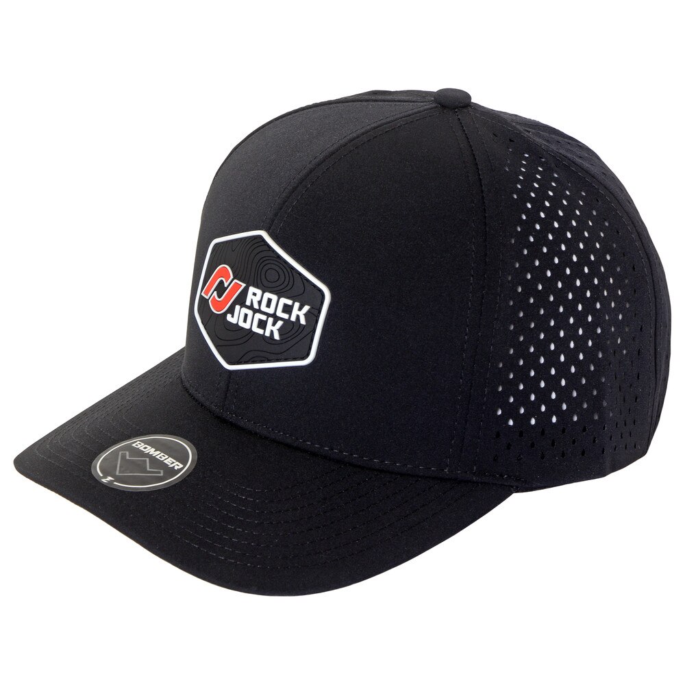RJ-715008-1 - RockJock Hat (Black w/ Rubber RJ Patch, Perforated Back ...